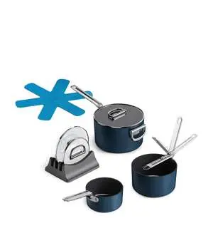 JOSEPH JOSEPH Set Of 3 Space Non-stick Saucepans - Blue