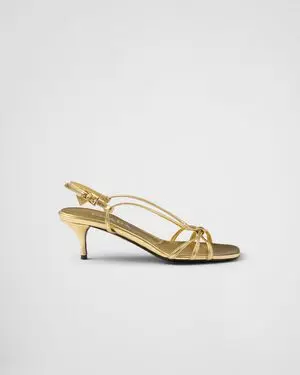 Prada Mordoré Nappa Leather Heeled Sandals