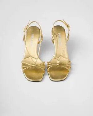 Prada Mordoré Nappa Leather Heeled Sandals