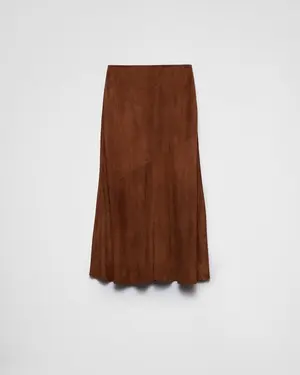 Prada Suede Flared Skirt