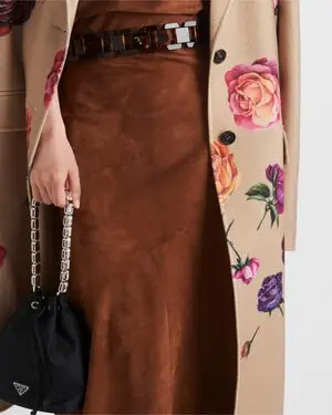 Prada Suede Flared Skirt