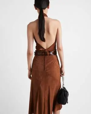 Prada Suede Flared Skirt