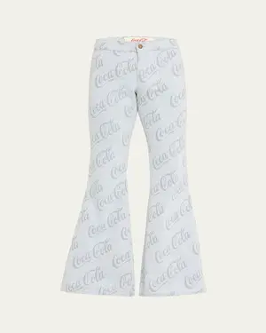 ERL ERL Coca-Cola Flare Jeans - Grey Coca Cola