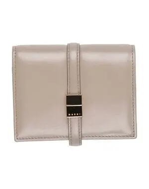 Marni Woman Wallet Magenta Size - Cow Leather, Brass Grey