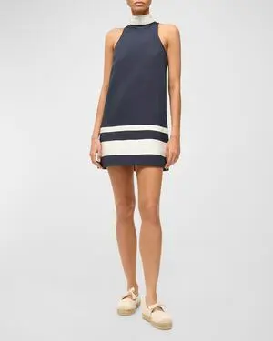 spring halter neck dress Halter Neck Jersey Maxi Dress-Navy