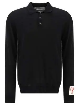 GOLDEN GOOSE Gregory' Wool Polo Shirt - Black