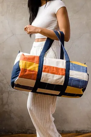 ANCHAL Weekender Duffel Bag - Multi-check