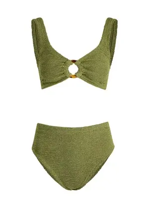 Hunza G Hunza G Nadine Cut-Out Seersucker Bikini Khaki