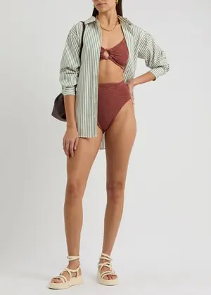 Hunza G Nadine Cut-out Seersucker Bikini