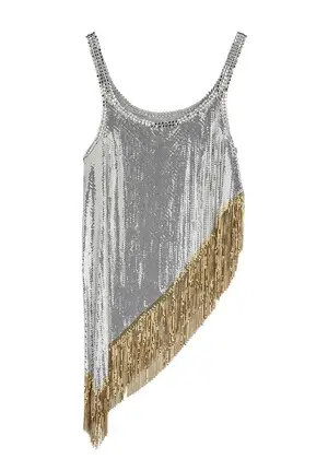 Rabanne Asymmetric Fringed Chainmail Top