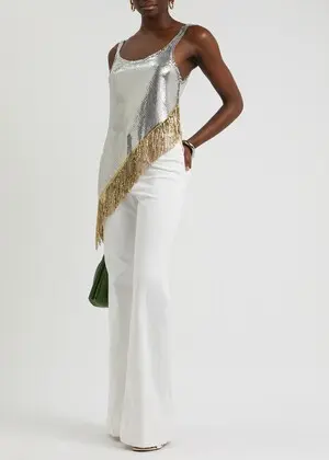 Rabanne Asymmetric Fringed Chainmail Top