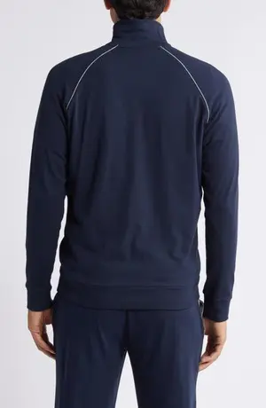 BOSS Cotton-blend Zip-up Jacket - Dk Bu