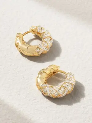 Yvonne Léon Ananas 9-karat Diamond Hoop Earrings - Gold