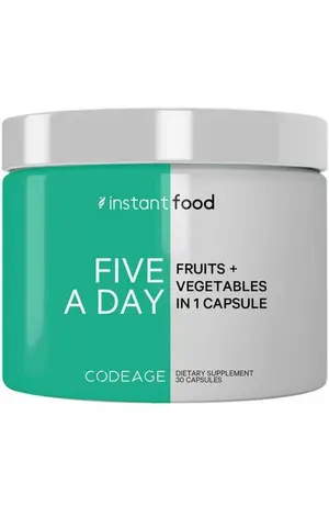 CODEAGE Instantfood Five A Day Fruits & Vegetables Vitamins Supplement - White