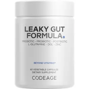 CODEAGE Leaky Gut L-glutamine + Probiotics Supplement - White