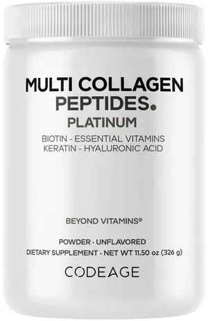 CODEAGE Platinum Multi Collagen Protein + Biotin Powder Supplement - White