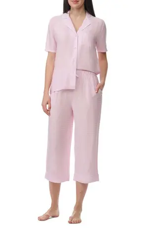 Splendid Notch Collar Pajamas Pink Feeder Stripe
