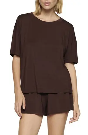 Eberjey Giselle Stretch Modal Pajama Top - Chocolate