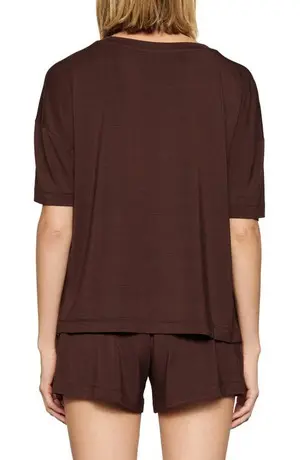 Eberjey Giselle Stretch Modal Pajama Top - Chocolate