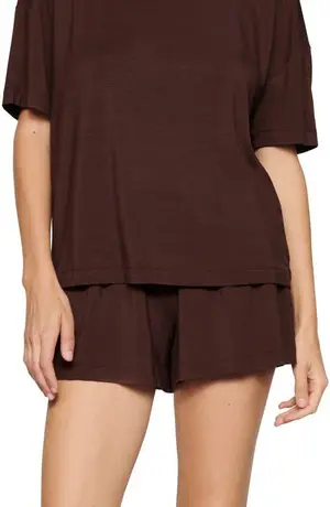 Eberjey Giselle Stretch Modal Pajama Top - Chocolate
