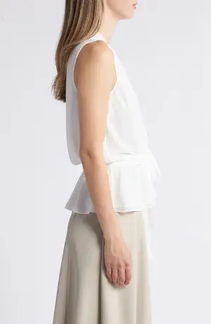 NIKKI LUND Golriz Wrap Sleeveless Top - White