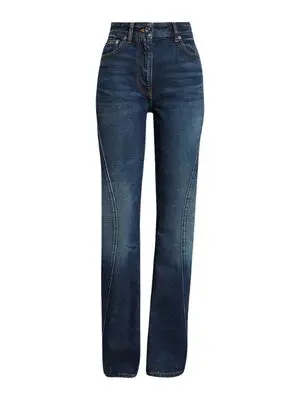 FERRAGAMO High Waist Straight Leg Jeans