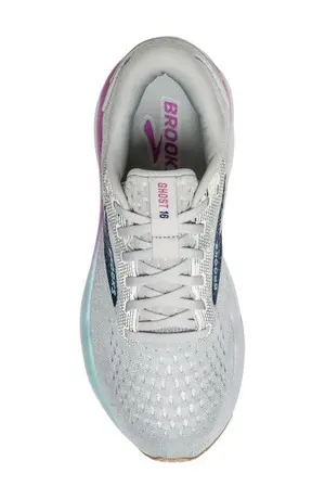 Brooks Ghost 16 Lace Up Running Sneakers - White/grey/estate Blue