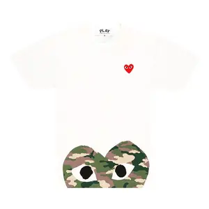 Play Comme Des Garcon Camouflage Half Heart Tee