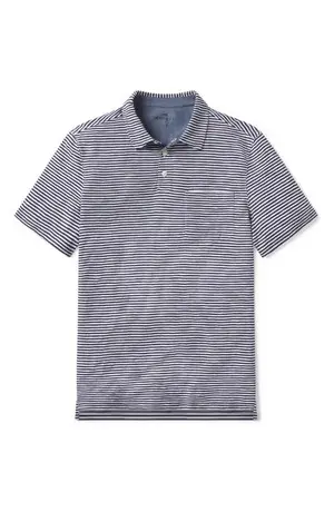 THE NORMAL BRAND Slub Pocket Polo - Navy Stripe