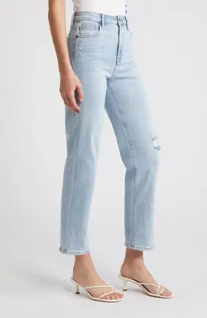 HIDDEN JEANS Ripped Straight Leg Jeans
