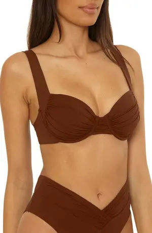 BECCA® By Rebecca Virtue Color Code Underwire Bikini Top - Dark Coco