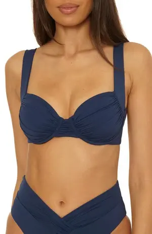 BECCA® By Rebecca Virtue Color Code Underwire Bikini Top - Navy