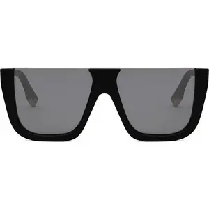Fendi Flat Top Sunglasses - Shiny Black / Smoke