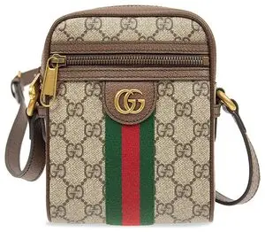 Gucci Gg Supreme Ophidia Shoulder Bag - Brown