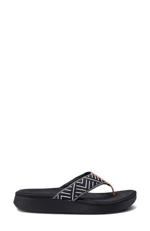 Reef Cushion Cloud Platform Flip Flop - Black Geo