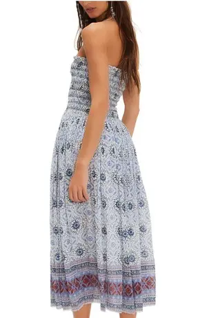 Free People Tie Dye Gauze Maxi Skirt - Bluebird Combo