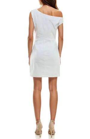 SOCIALITE One-shoulder Pleated Minidress - Ivory