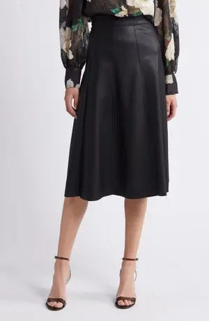 NIKKI LUND Carina Faux Leather Skirt - Black