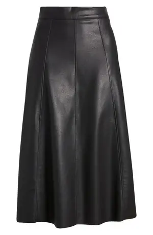 NIKKI LUND Carina Faux Leather Skirt - Black