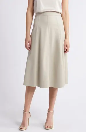 NIKKI LUND Carina Faux Leather Skirt - Ivory