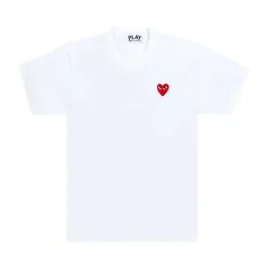 Play Comme Des Garcon Comme Des Garçons Short-sleeve Play T-shirt With Red Heart - White