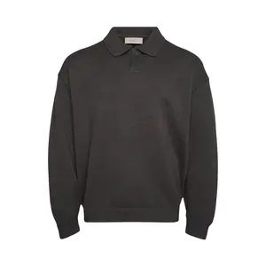 Fear Of God Knit Long-sleeve Polo 'off - Black