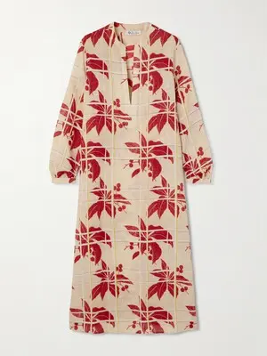 Loro Piana Floral-print Linen Kaftan