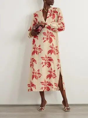 Loro Piana Floral-print Linen Kaftan