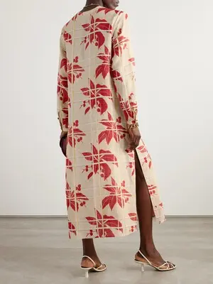 Loro Piana Floral-print Linen Kaftan
