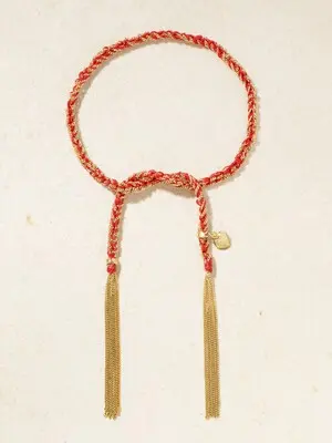 Carolina Bucci 18-karat Silk Bracelet With Heart Charm - Gold