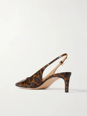 GIANVITO ROSSI Nuit 55 Leopard-print Slingback Pumps