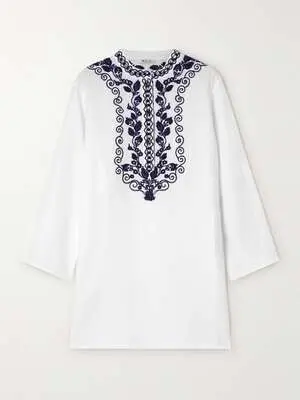 Loro Piana Embroidered Linen Blouse