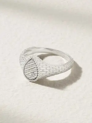 Yvonne Léon Baby Chevaliere Diamond Signet Ring - Gold