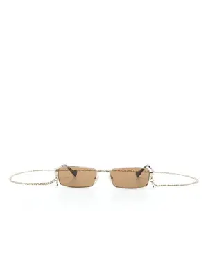 Gucci Rectangle-frame Sunglasses - Gold